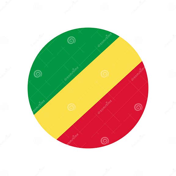 Congo Vector Flag Circle on White Background Stock Vector ...