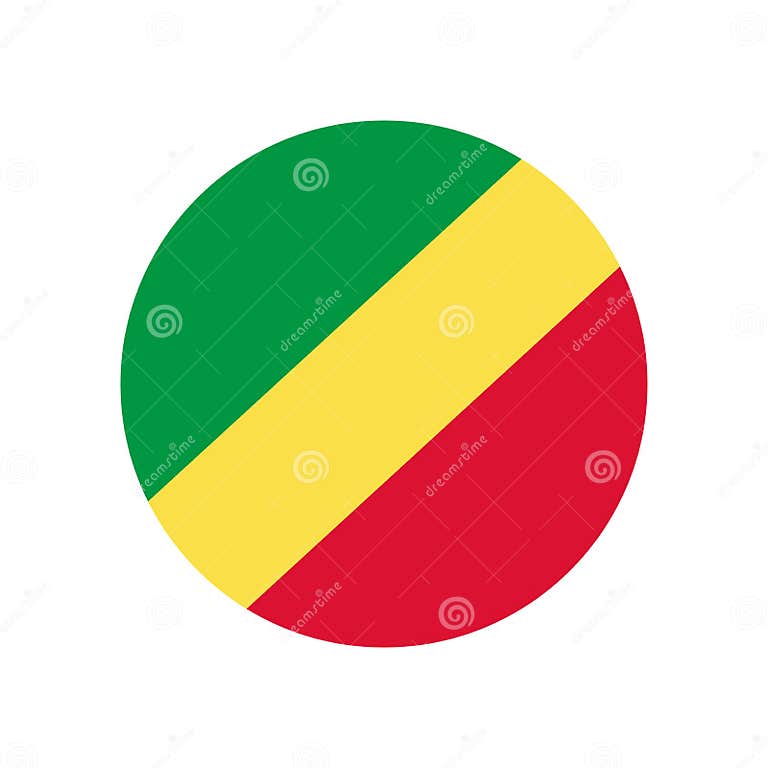 Congo Vector Flag Circle on White Background Stock Vector ...