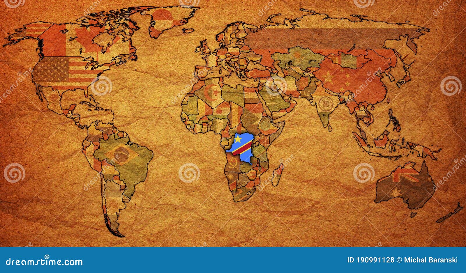 Congo on world map stock photo. Image of nationality - 190991128