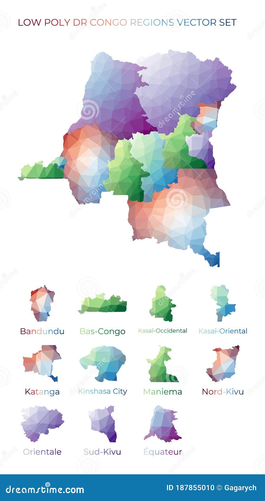 Congolese Low Poly Regions. Stock Vector - Illustration of congo ... Congolese Low Poly Regions. Stock Vector - Illustration of congo ...