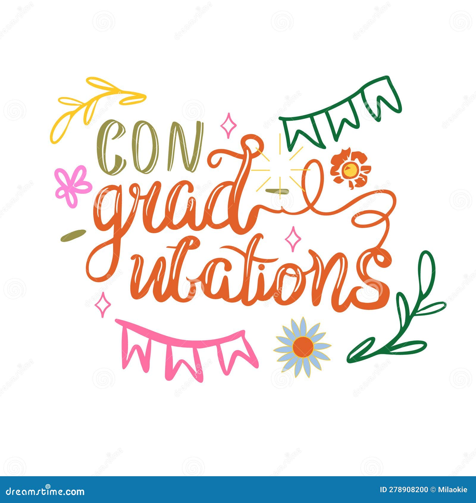 Congradulation Design Element. Lettering Vector Composition. Graduate ...