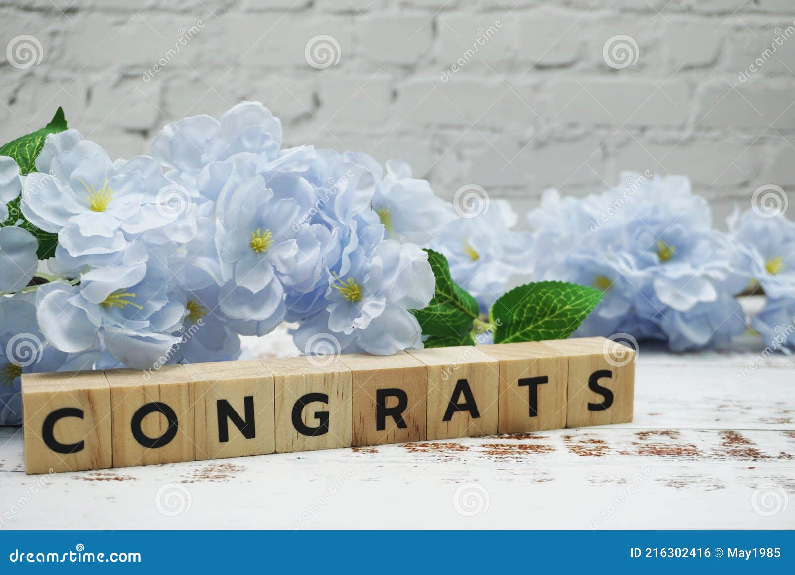 Congrats Alphabet Letter with Space Copy on Wooden Background Stock ...
