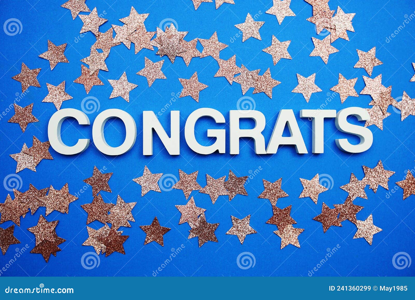 Congrats Alphabet Letters on Blue Background Stock Image - Image of ...
