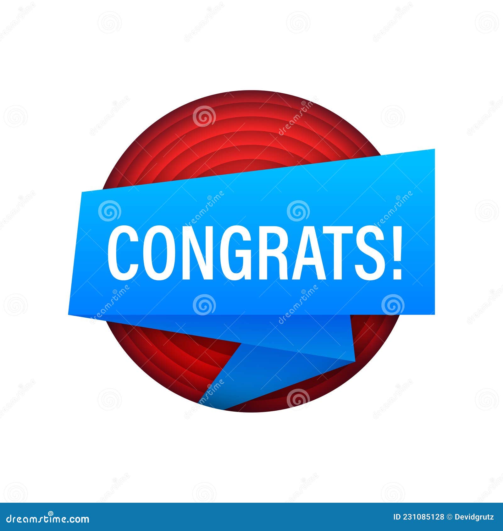 Congrats Banner, Set Stickers, Background, And Banner. Cartoon Vector ...