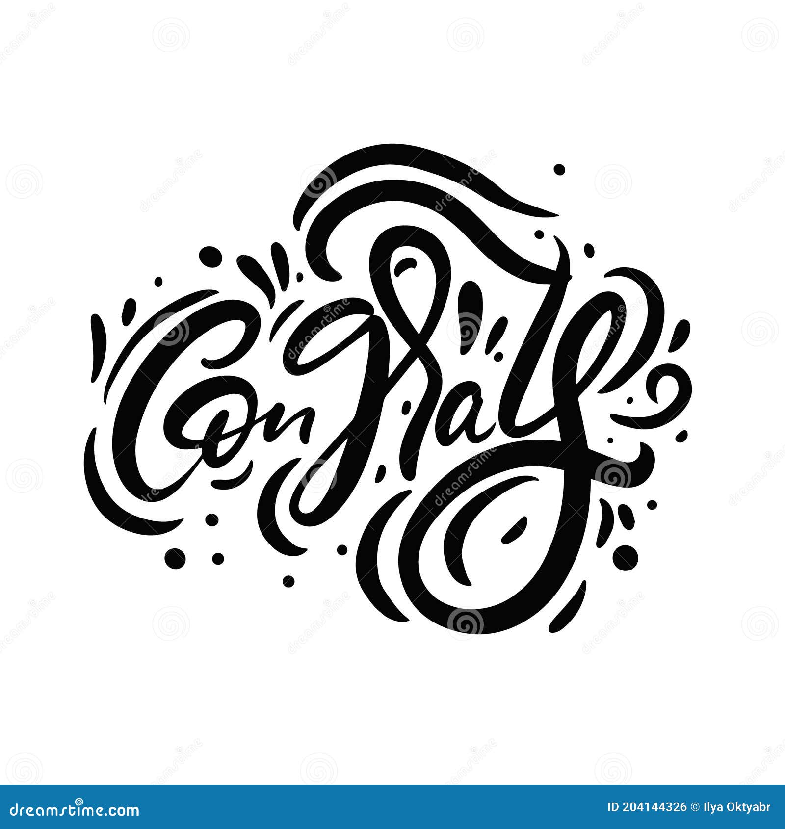 Congrats Black Color Text. Modern Calligraphy. Vector Illustration ...