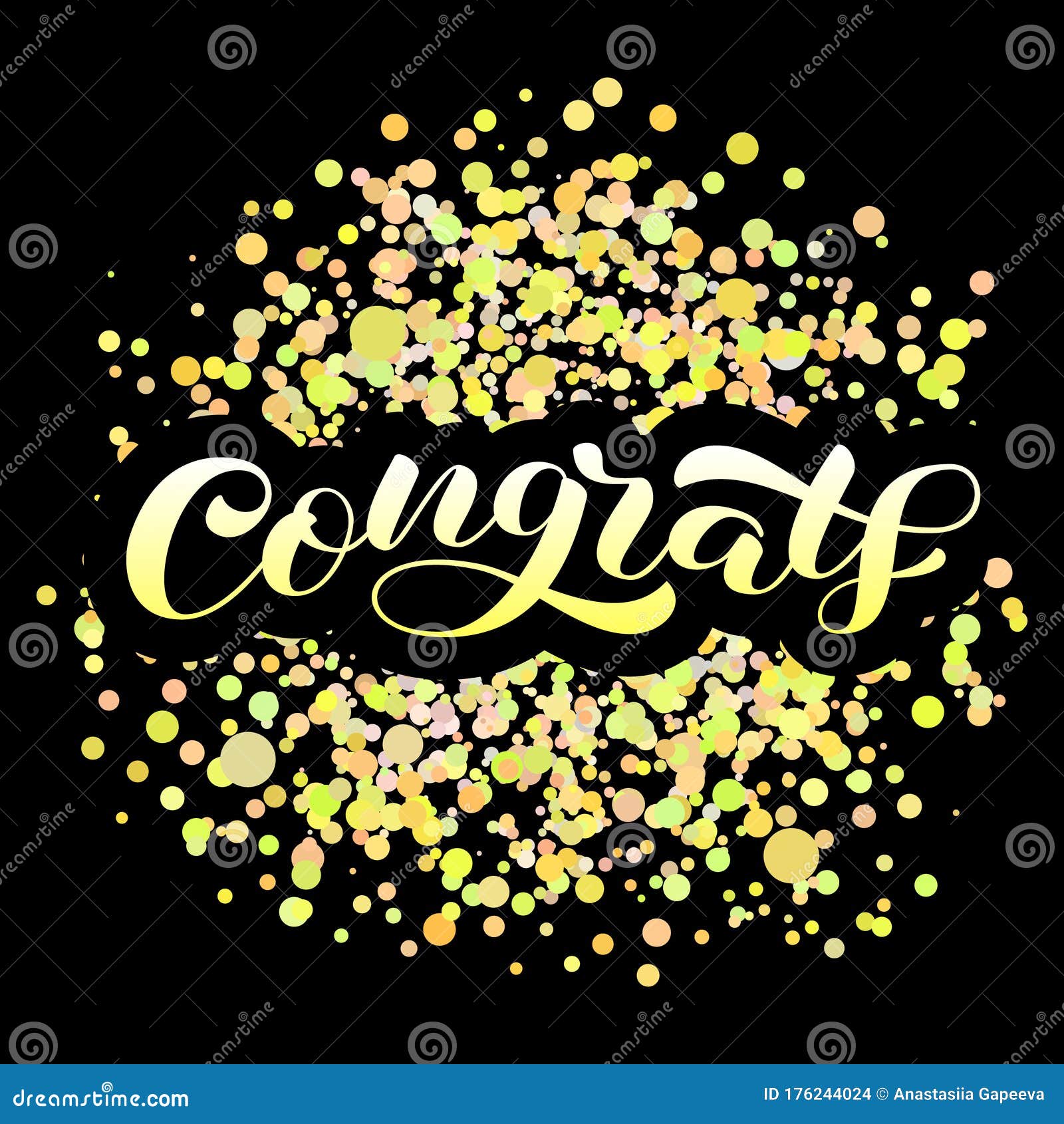 Congrats Brush Lettering. Vector Illustration for Banner Stock ...