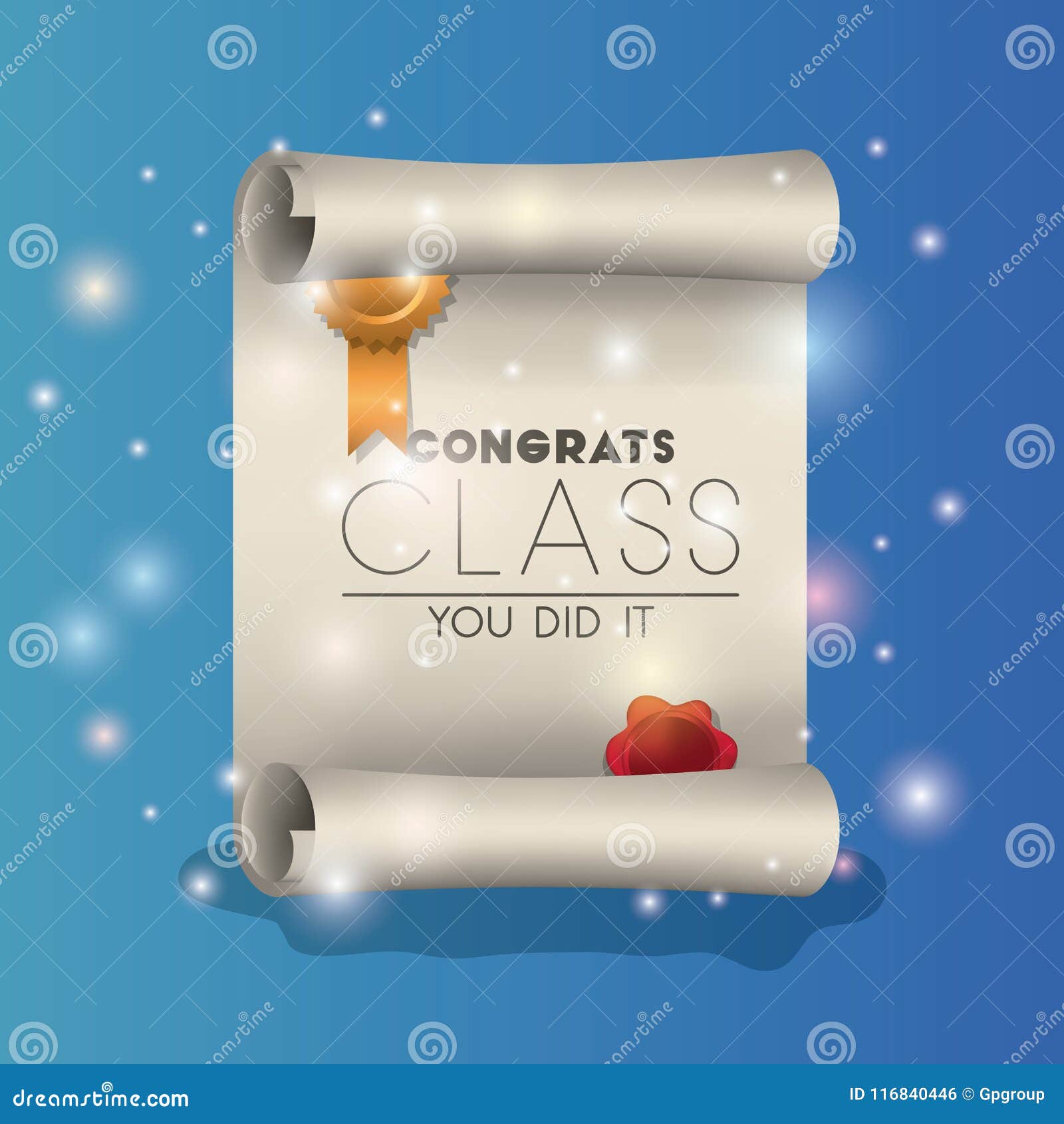 Congrats Class Certificate Diploma Vector Illustration | CartoonDealer ...
