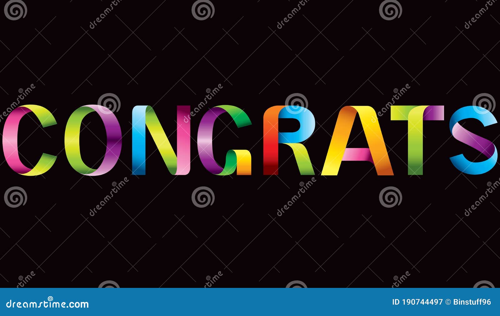 Congrats Colorful Handwritten Inscription Isolated. Congrats ...