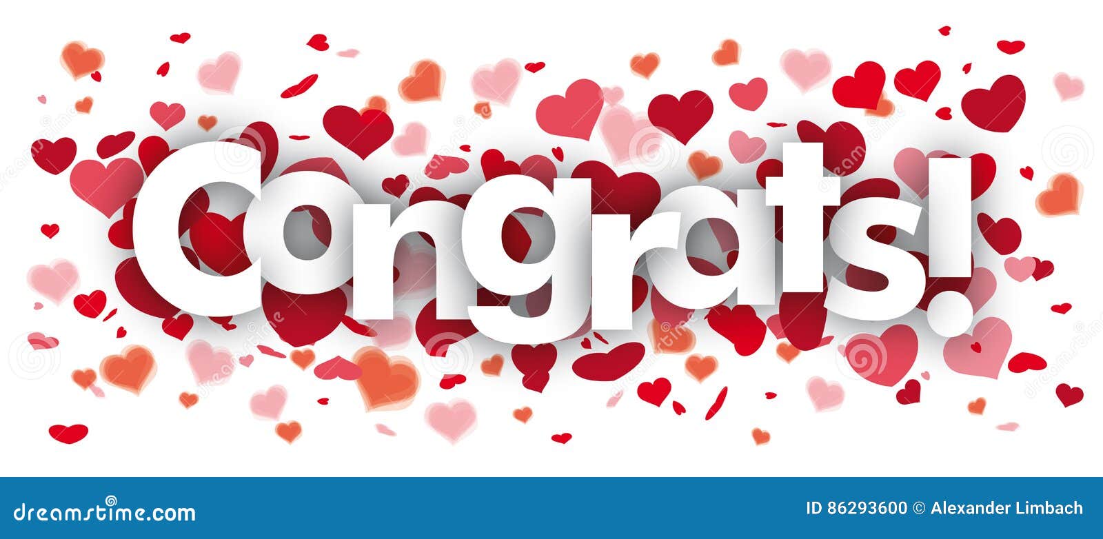 Congrats Confetti Hearts stock vector. Illustration of paper - 86293600