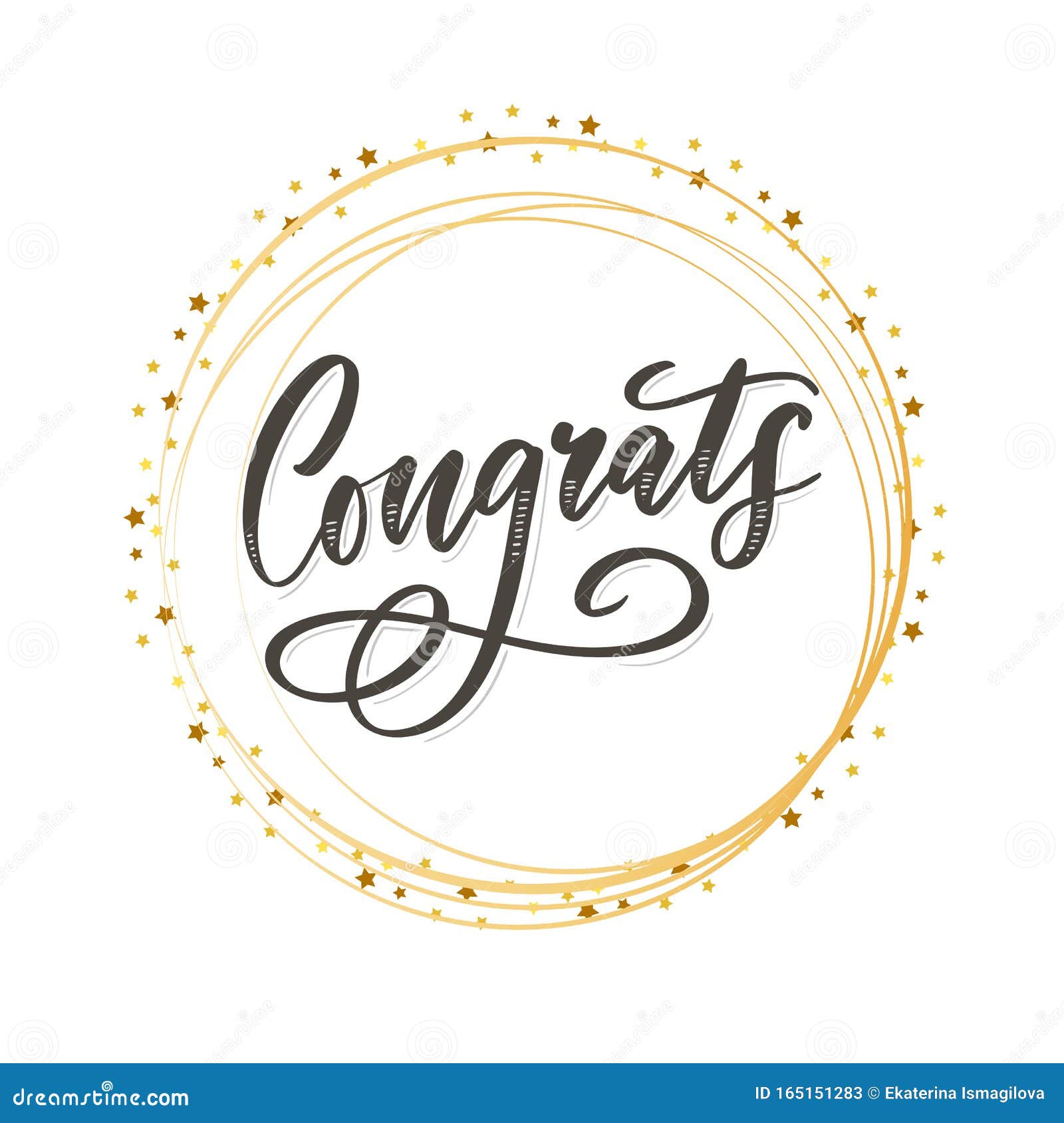 Congrats Congratulations Card Lettering Calligraphy Text Brush Stock ...