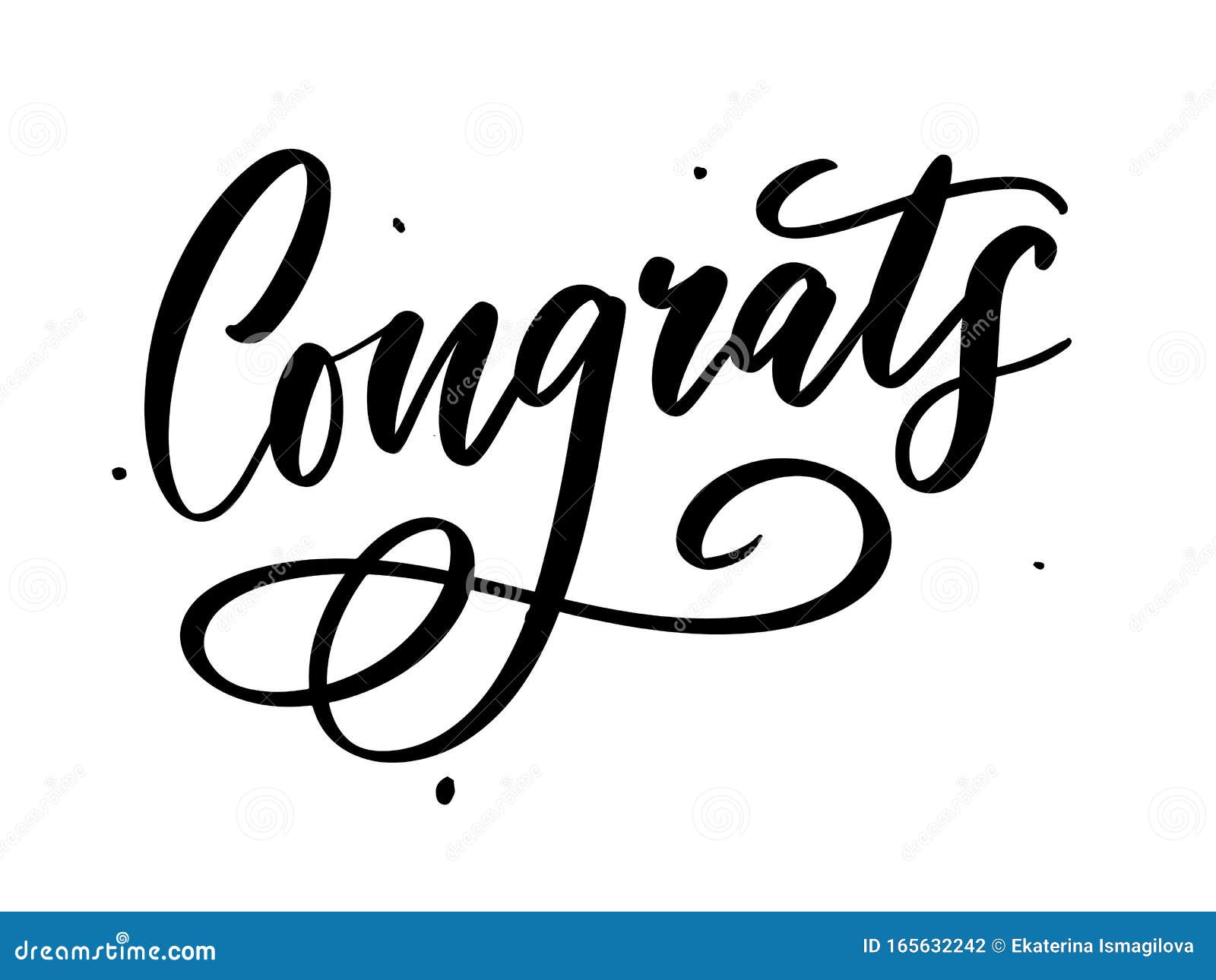 Congrats Congratulations Card Lettering Calligraphy Text Brush Stock ...