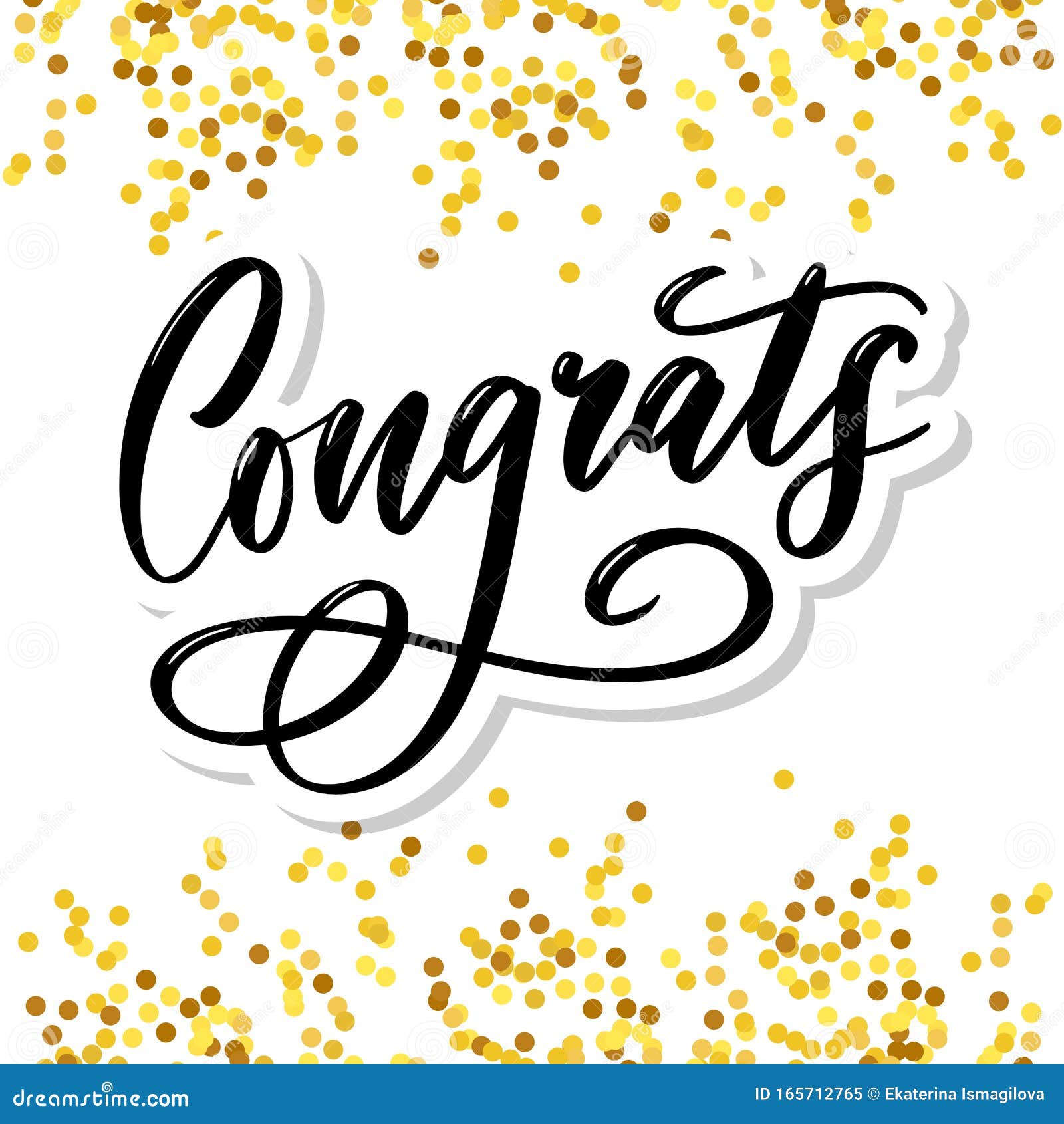 Congrats Congratulations Card Lettering Calligraphy Text Brush Stock ...