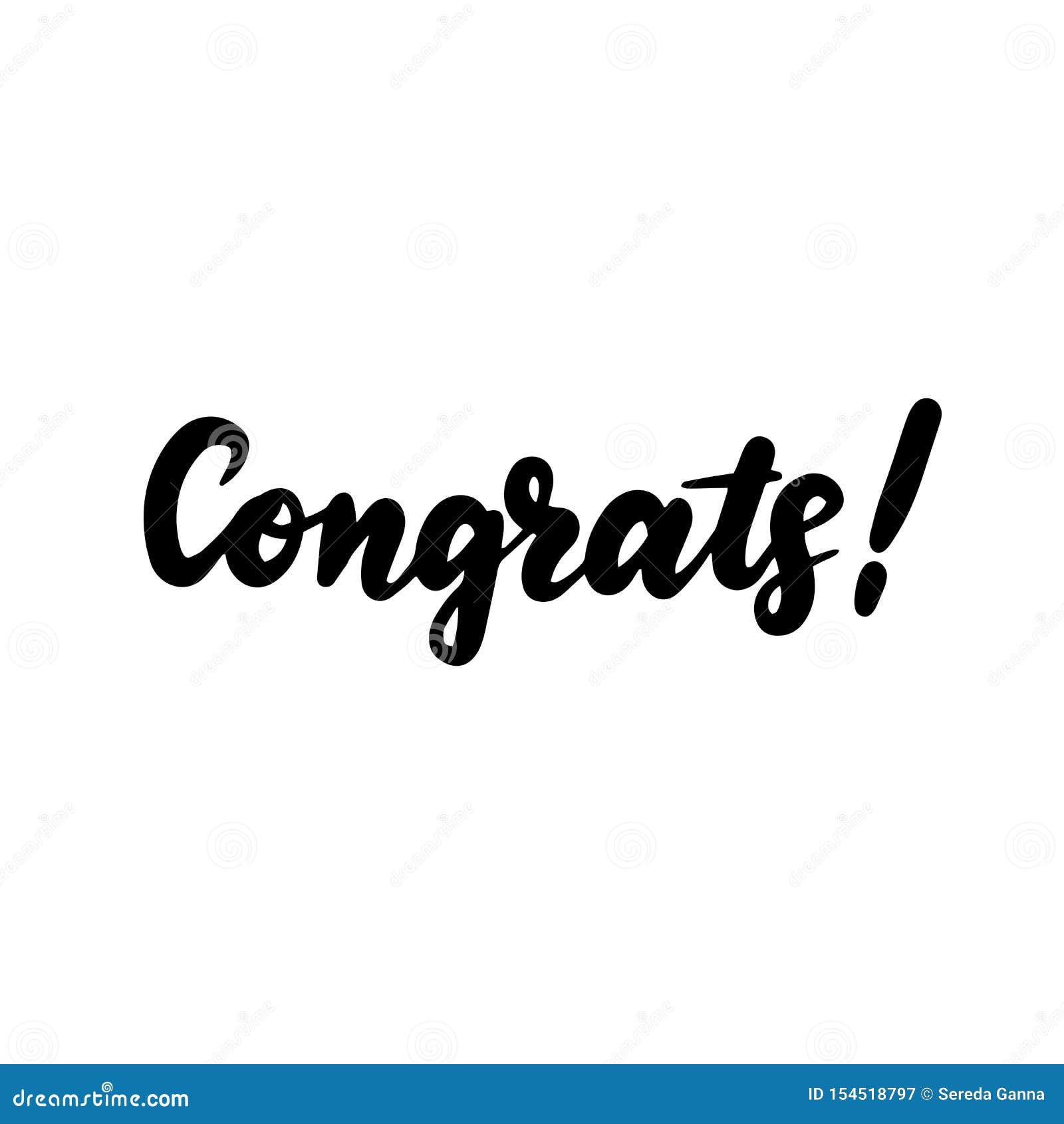 Congrats Handwritten Lettering Stock Vector - Illustration of birthday ...