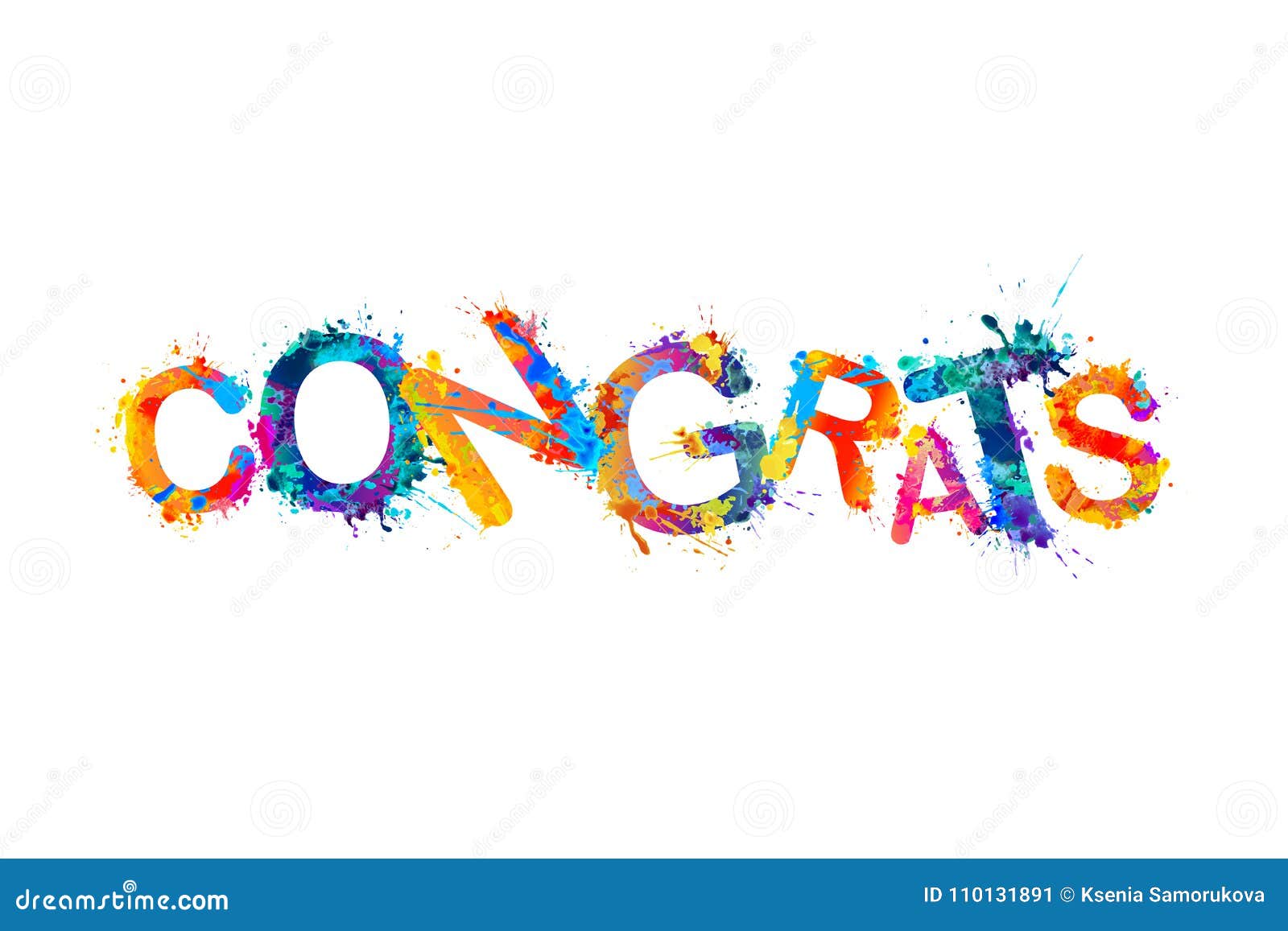 Congrats Letras Do Vetor Da Pintura Do Respingo Ilustração do Vetor ...