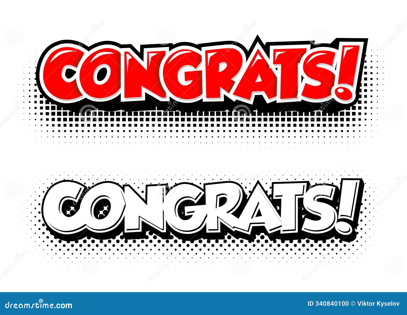 Congrats Lettering With Colorful Balloons. Cartoon. Vector Illustration ...