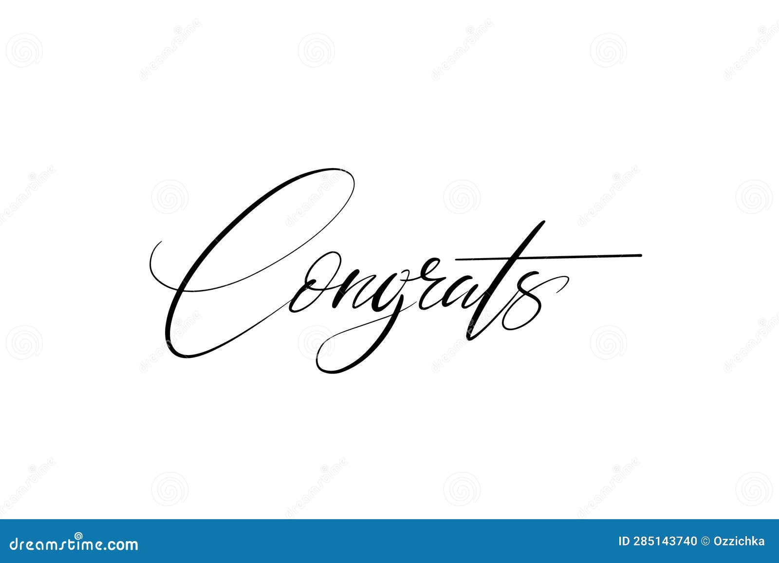 Congrats Lettering. Handwritten Modern Calligraphy, Thin Script Letters ...