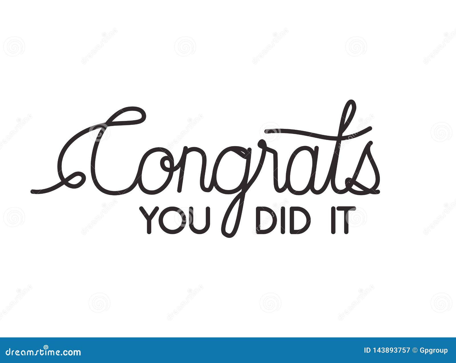 Congrats Message with Hand Made Font Stock Vector - Illustration of ...