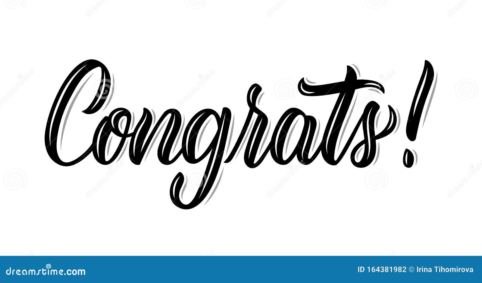 Congrats. Modern Calligraphy Inscription in Black Ink Stock Vector ...