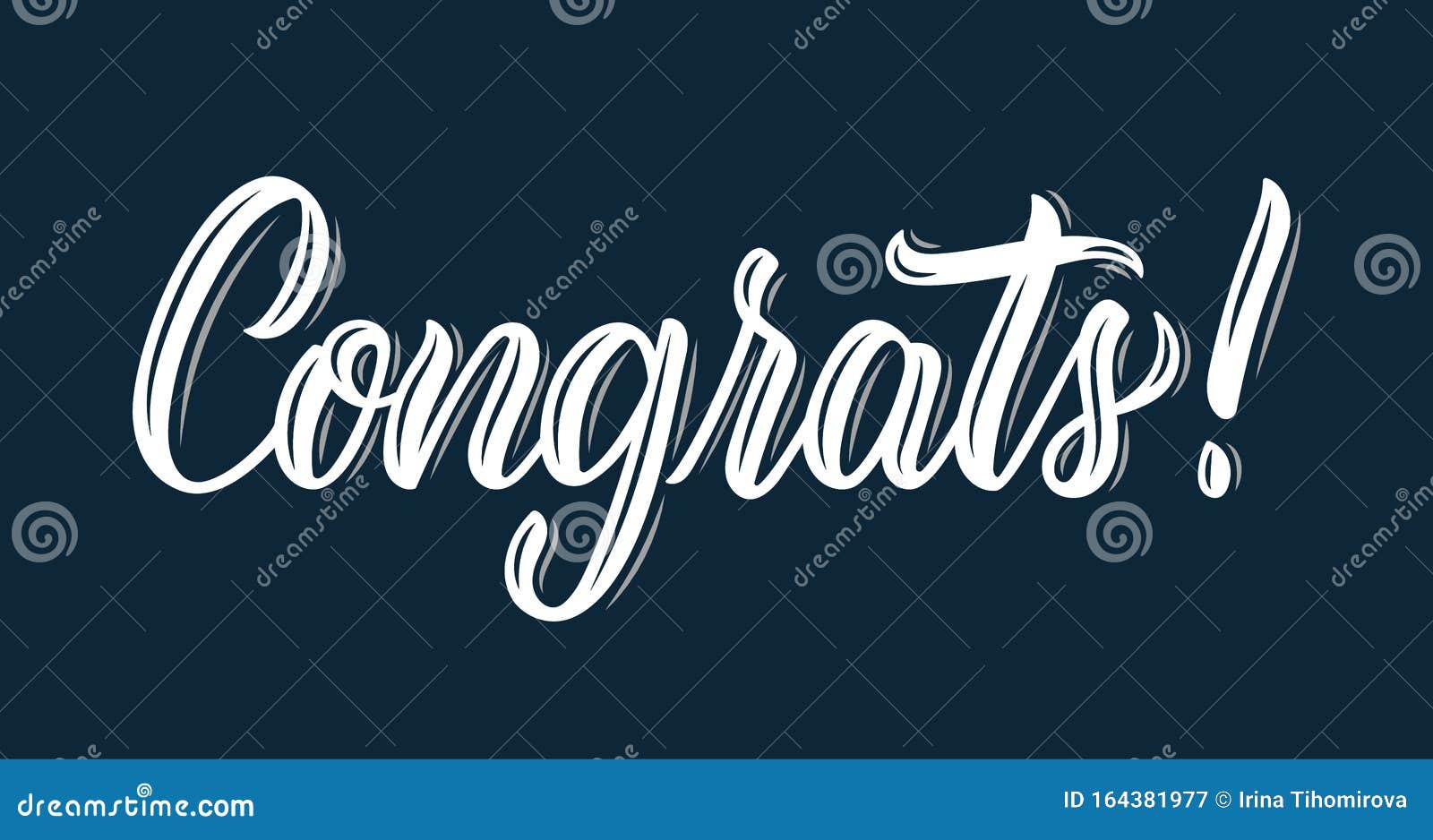 Congrats. Modern Calligraphy Word In White Ink With Decorative Elements ...