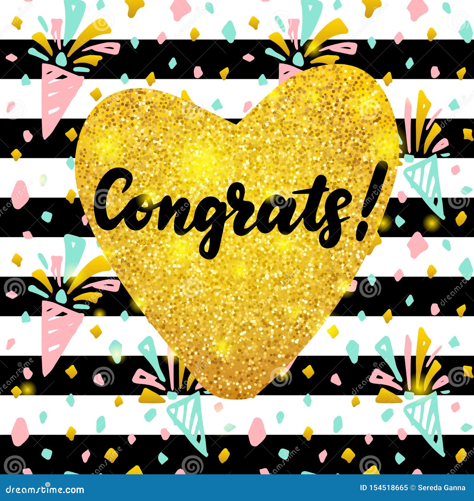 Congrats Postcard Design stock vector. Illustration of festive - 154518665