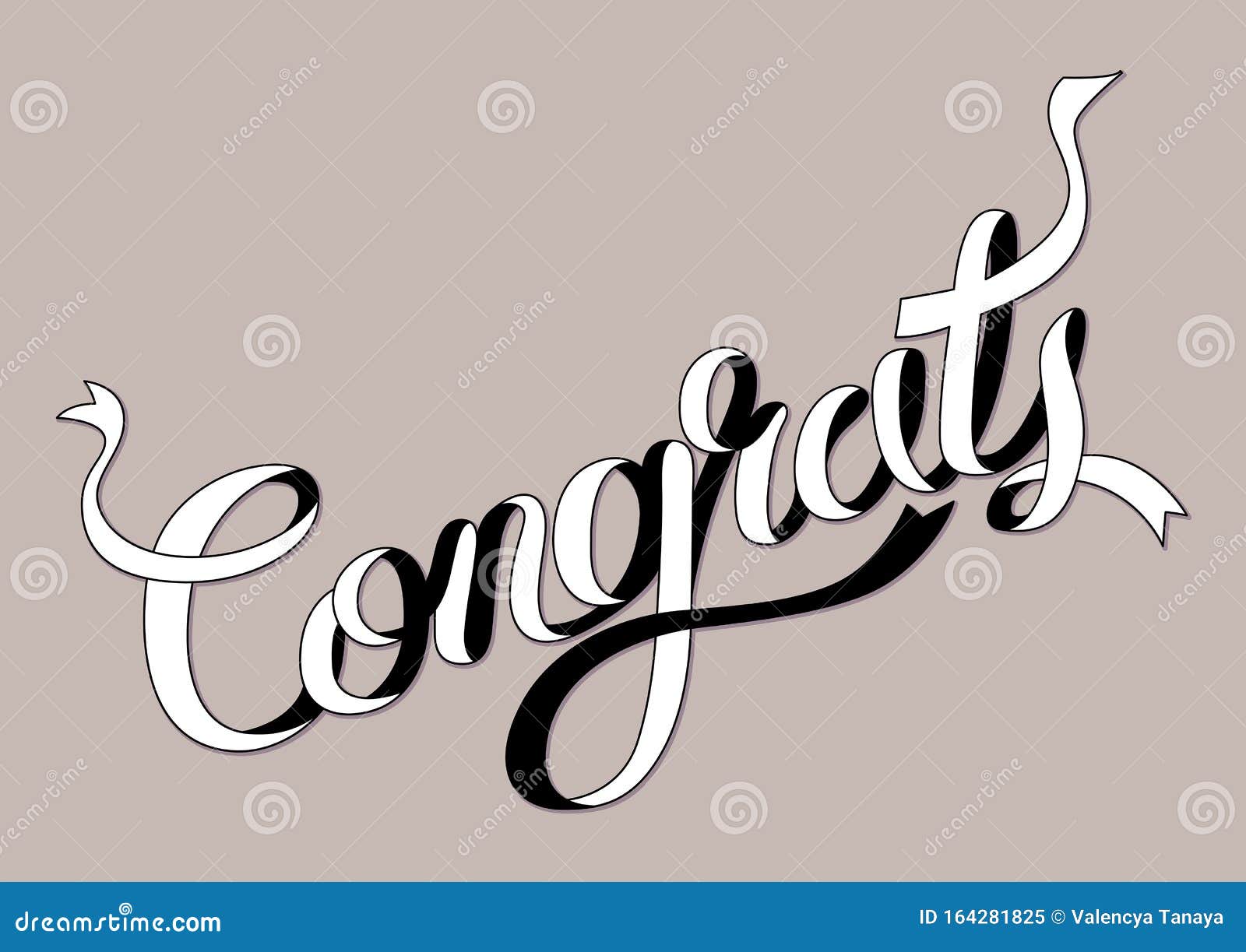 Congrats Ribbon Lettering Text Vector Stock Vector - Illustration of ...