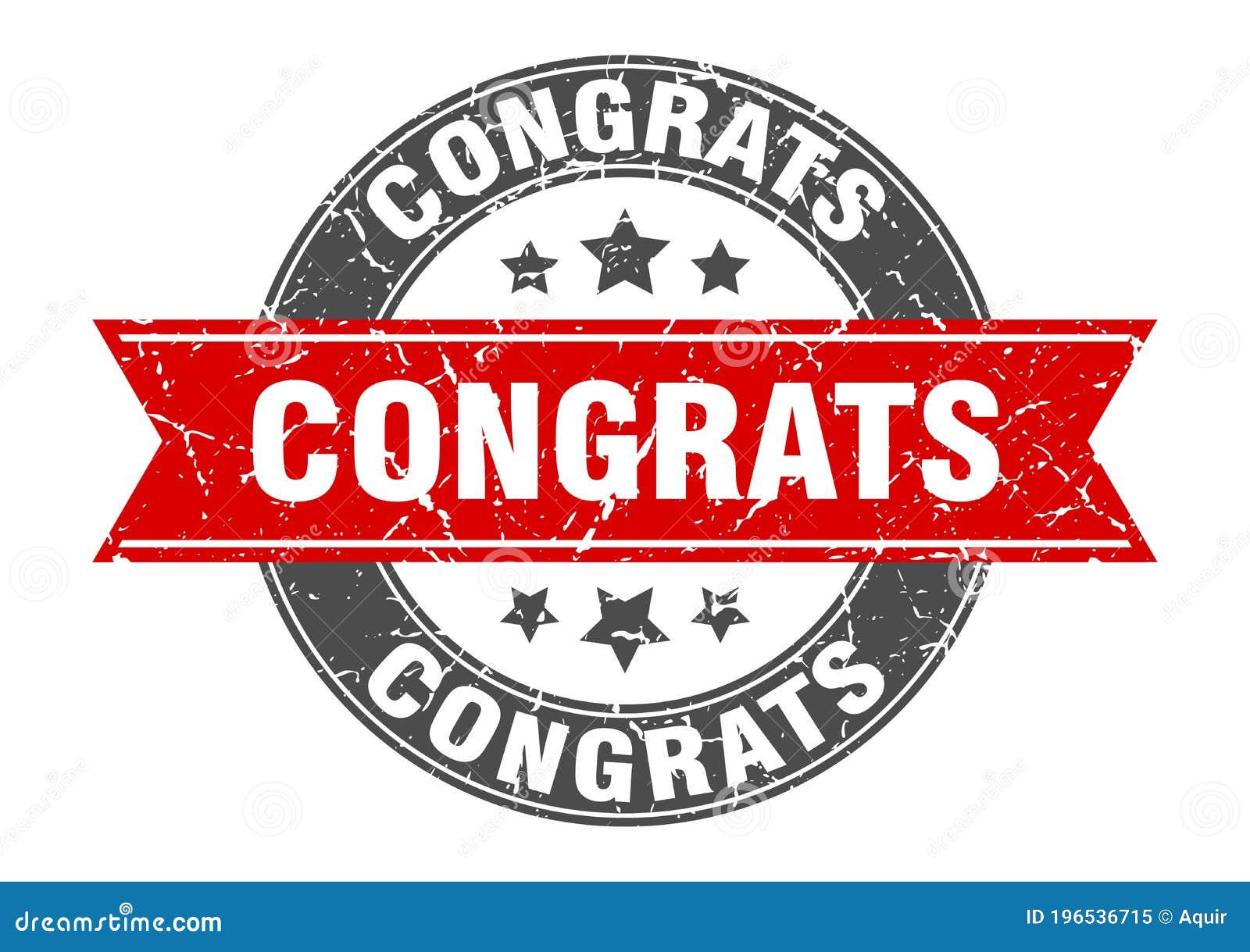 Congrats Round Stamp with Ribbon. Label Sign Stock Vector ...