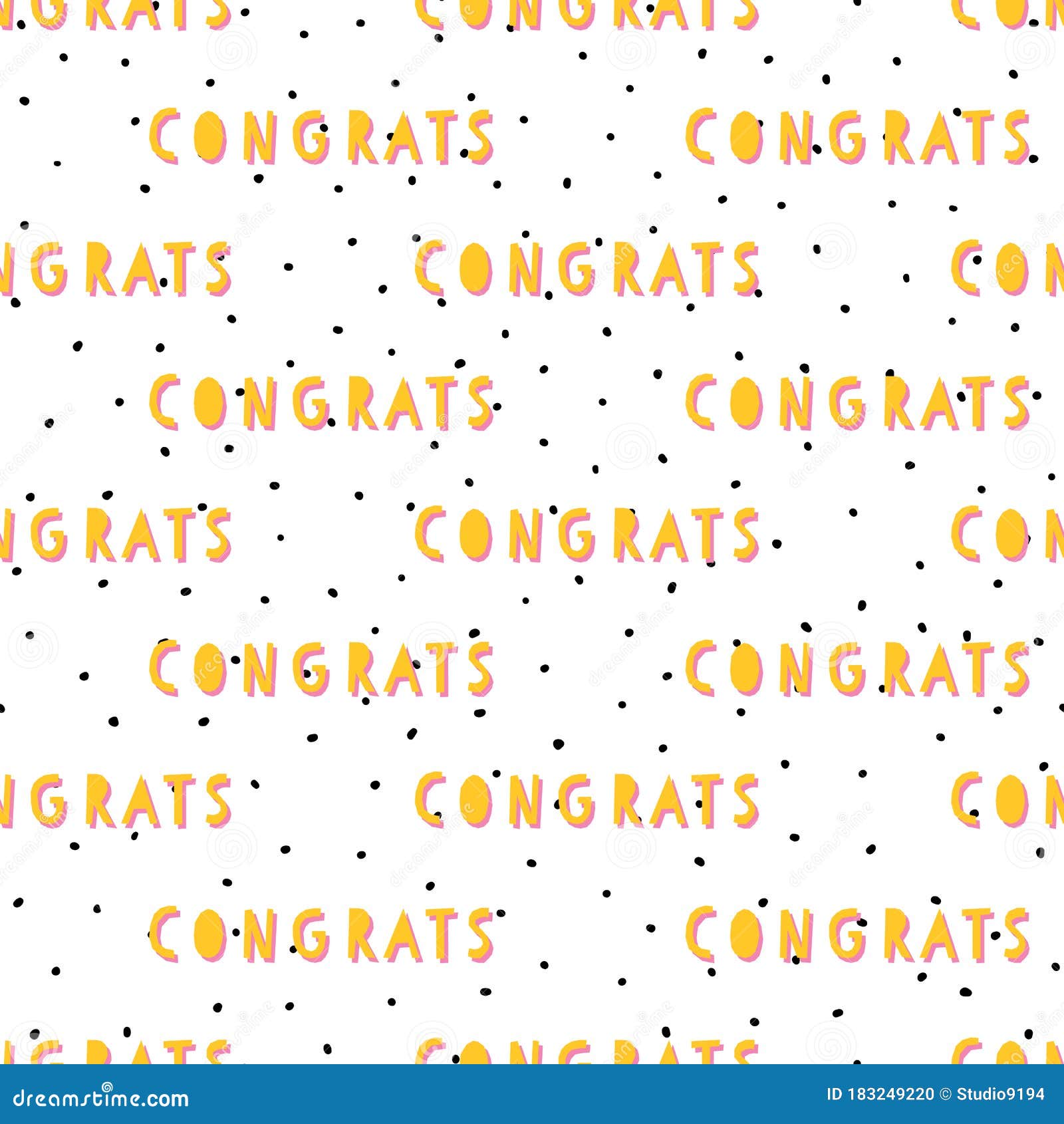 Congrats Seamless Vector Pattern. Congratulations Repeating Background ...