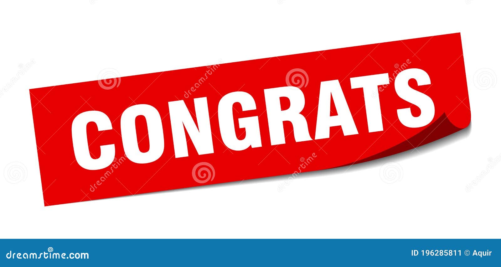 Congrats Sticker. Square Isolated Label Sign. Peeler Stock Vector ...