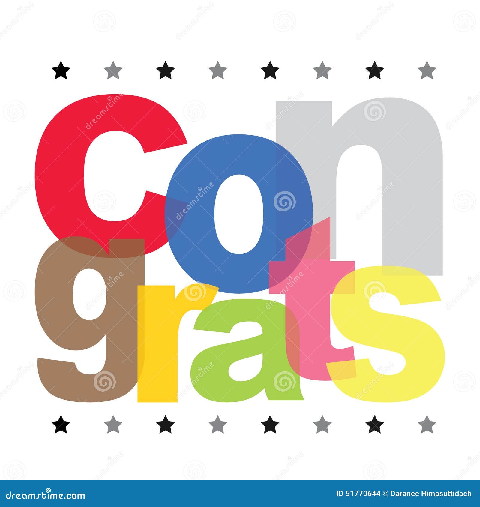 Congrats Text Color Vector Design Stock Vector - Illustration of star ...