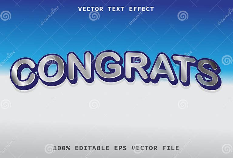Congrats Text Effect Editable Text Stock Vector - Illustration of typo ...
