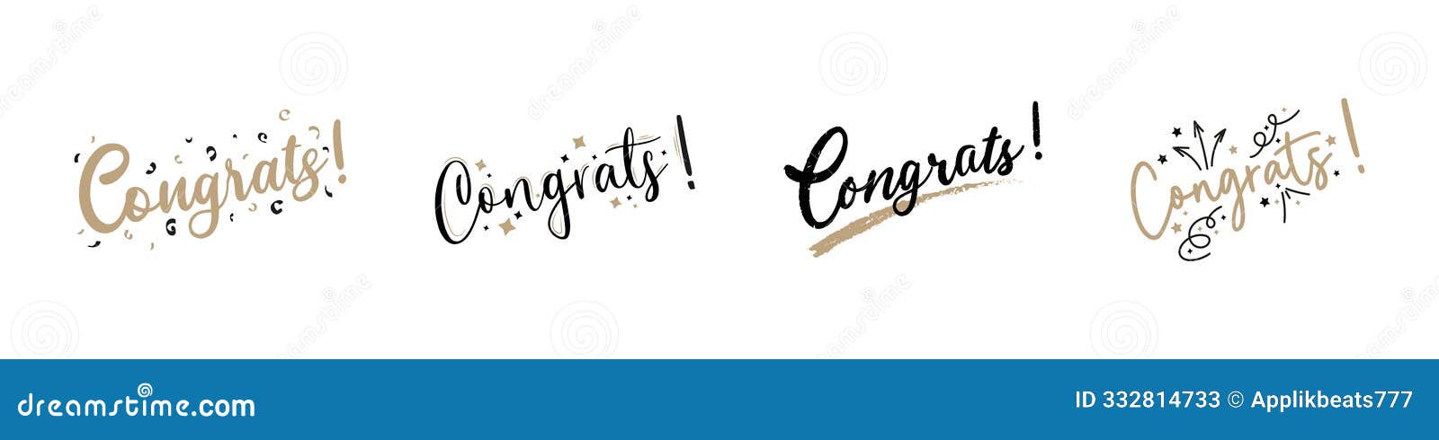 Congrats Text Vector. Congratulations Collection. Congrats Stock Vector ...