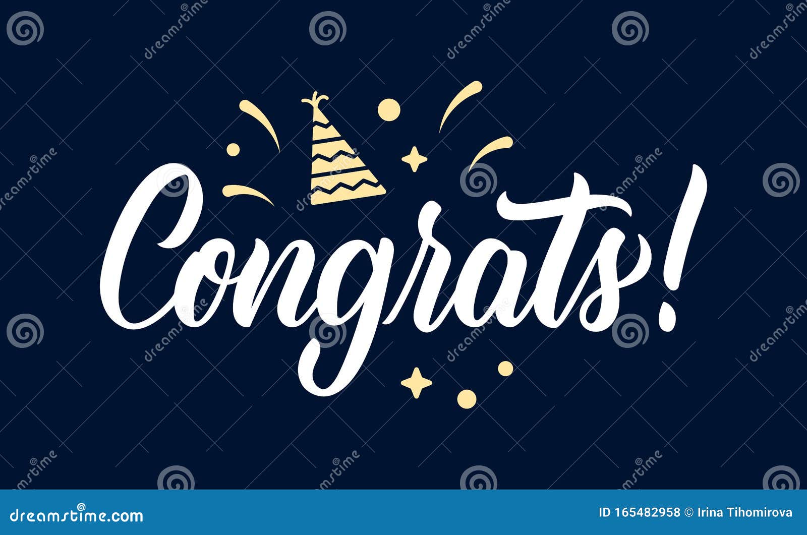 Congrats. Trendy Calligraphy Inscription in White Ink with Decorative ...