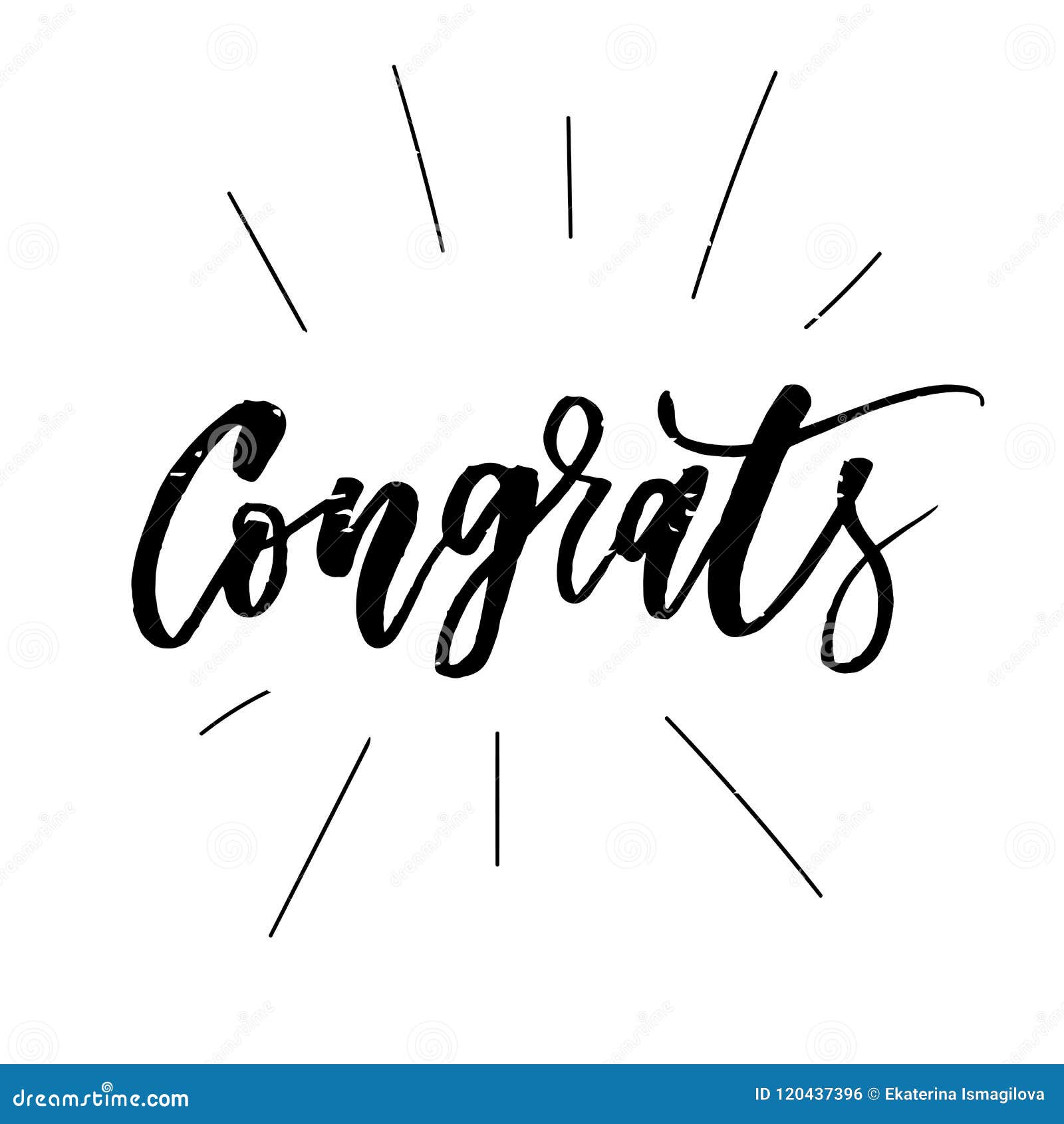 Congrats Vector Phrase Lettering Calligraphy Brush Black Stock ...