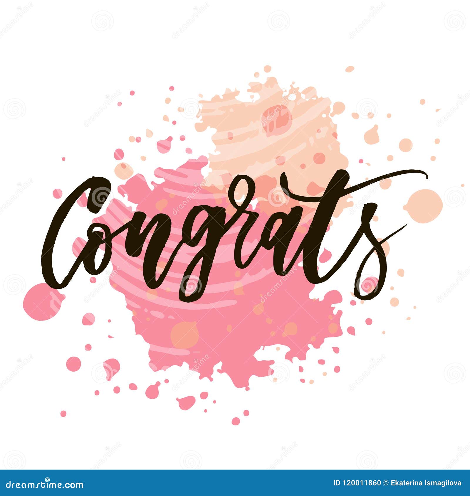 Congrats Vector Phrase Lettering Calligraphy Brush Black Watercolor ...