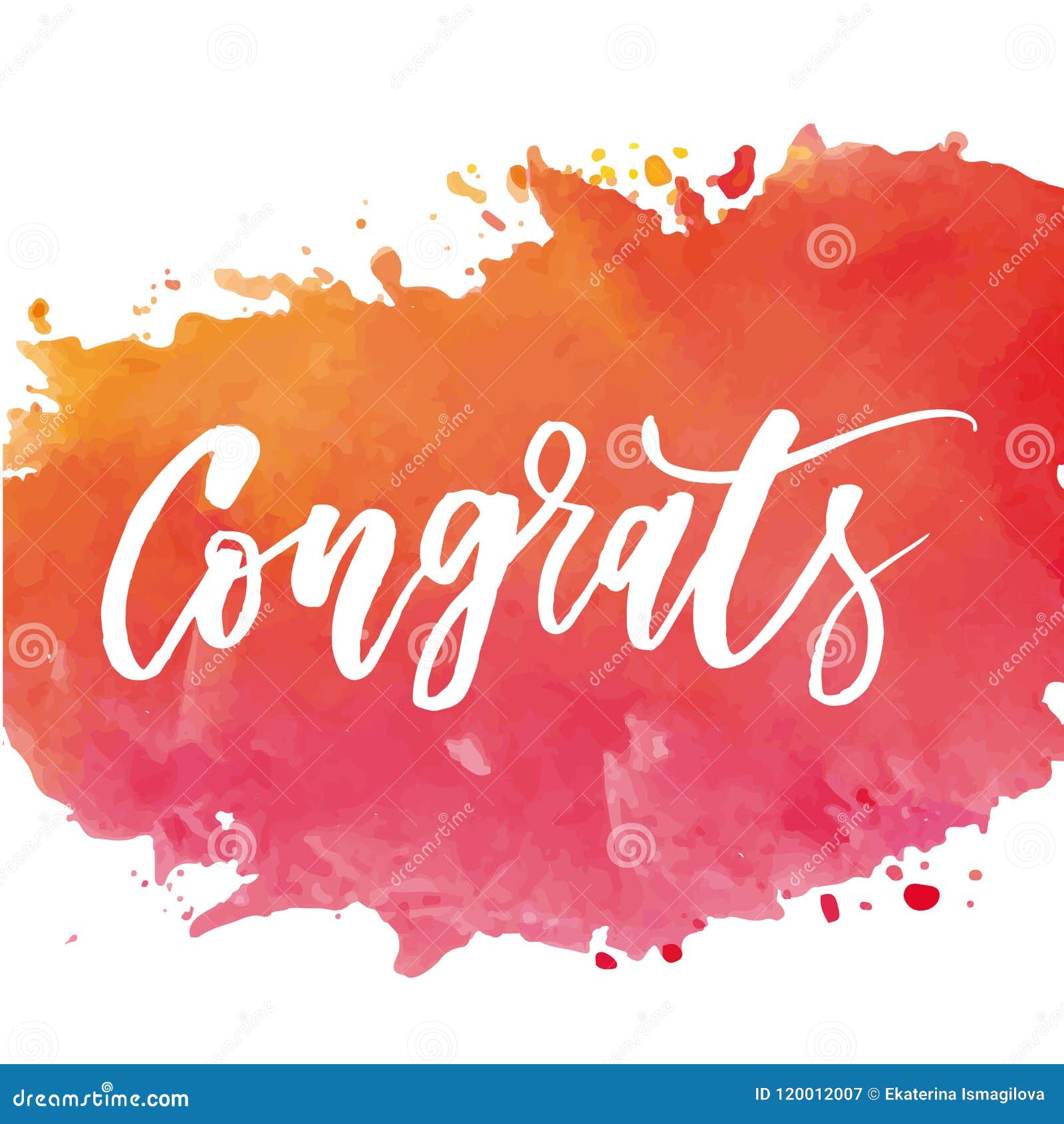 Congrats Vector Phrase Lettering Calligraphy Brush Black Watercolor ...