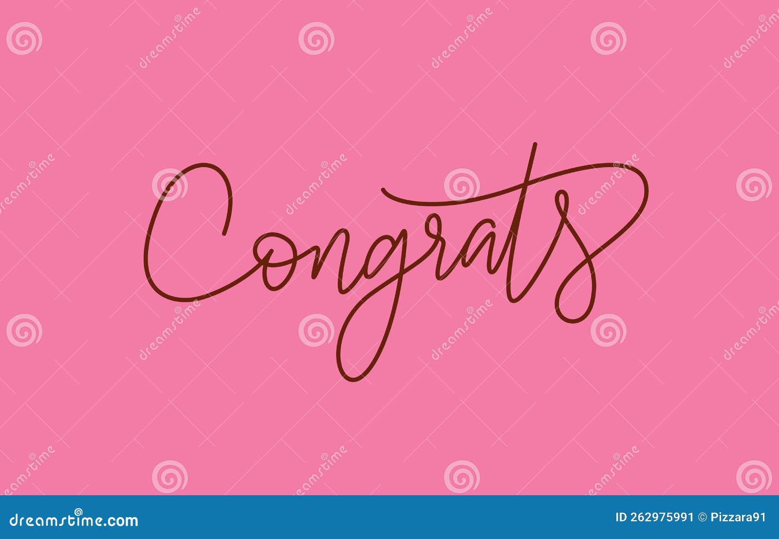 Congrats Word Lettering Design in Continuous Line Drawing Stock ...