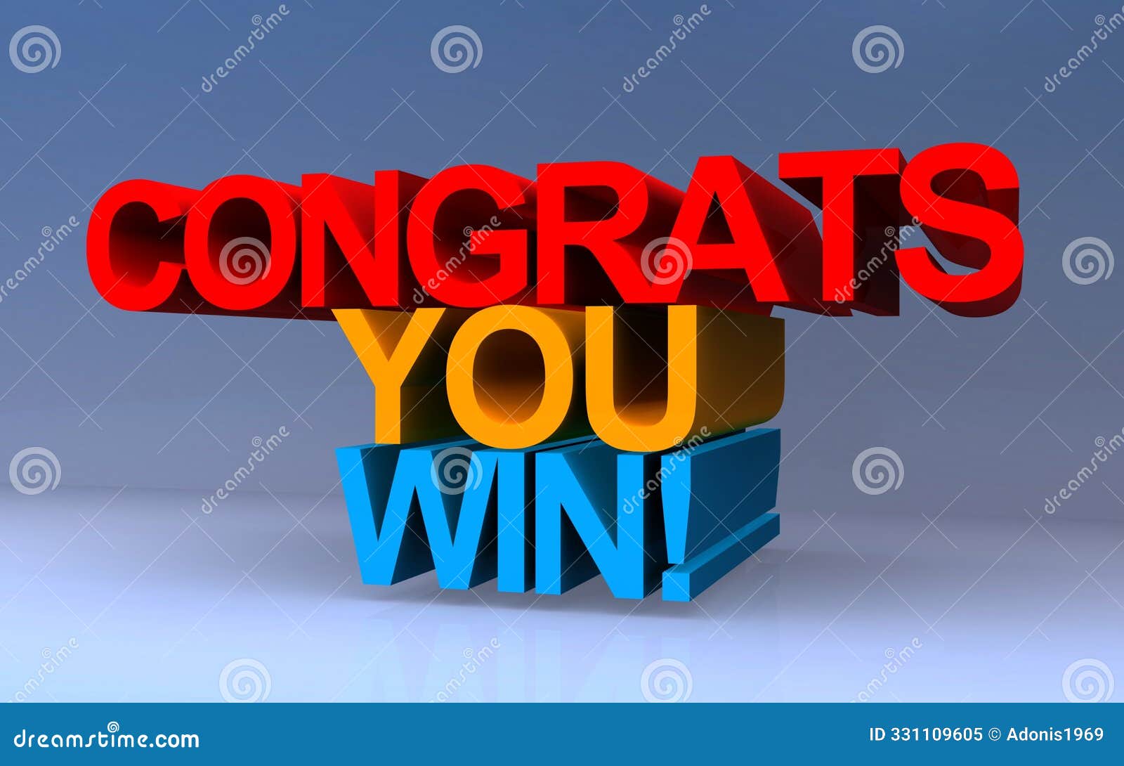 Congrats you win on blue stock illustration. Illustration of ...