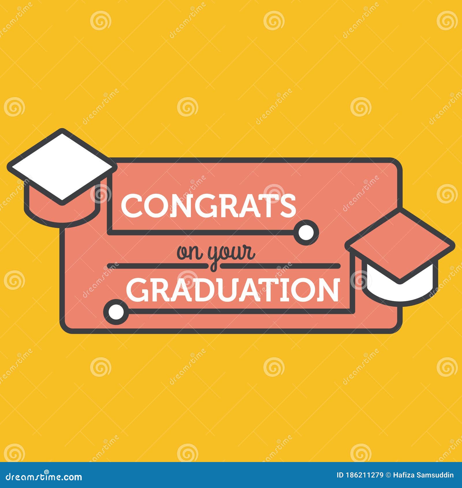 Congrats on Your Graduation Poster. Vector Illustration Decorative ...
