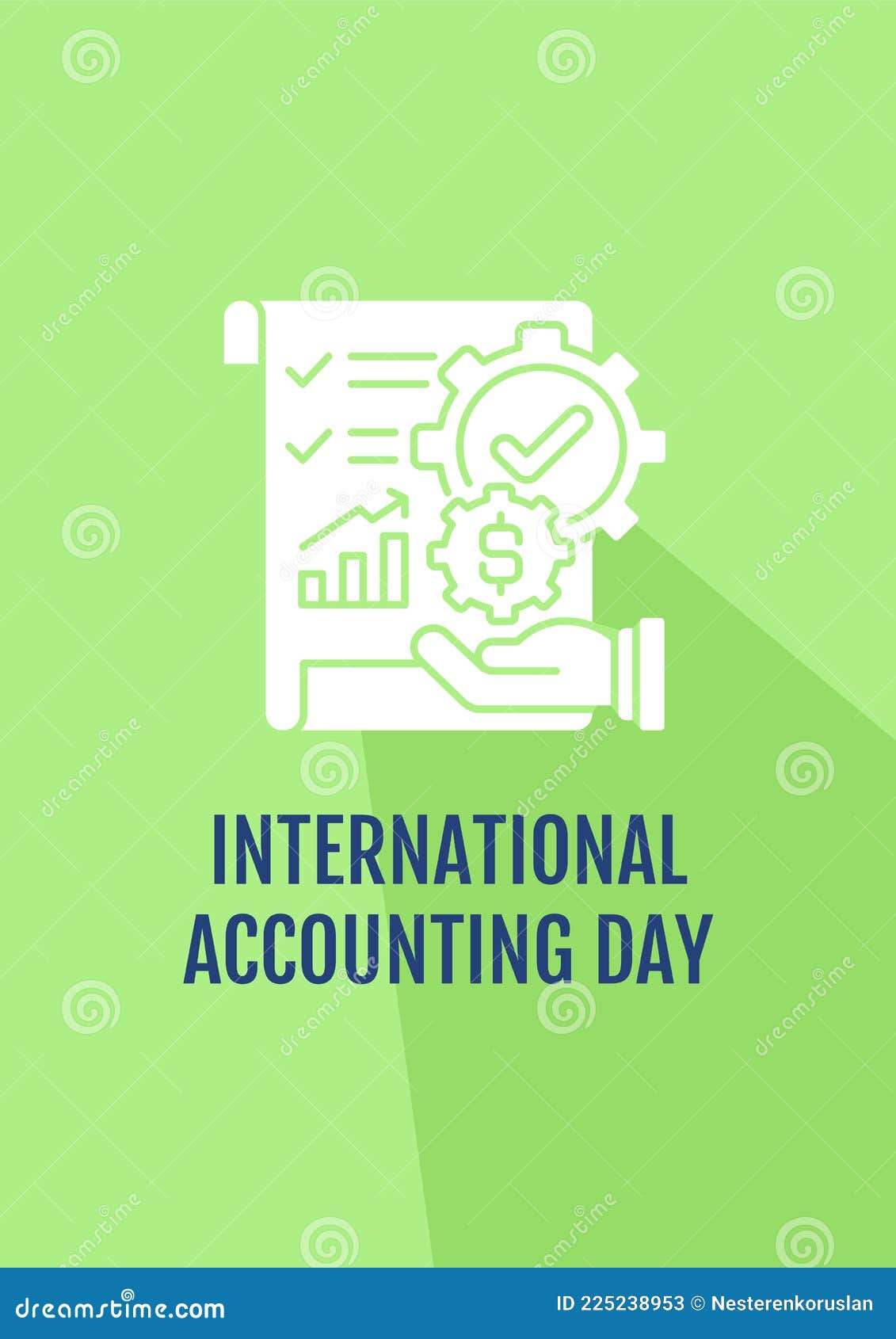 Congratulating Accountant Greeting Card with Glyph Icon Element Stock ...