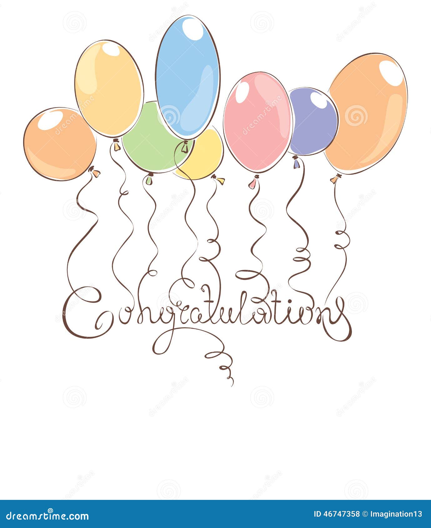 Congratulation with Balloons Stock Vector - Illustration of banner ...
