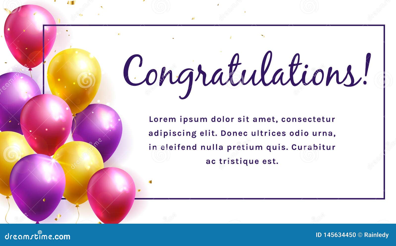 Congratulation Banner with Colorful Balloons. Vector Stock Vector ... Congratulation Banner with Colorful Balloons. Vector Stock Vector ...