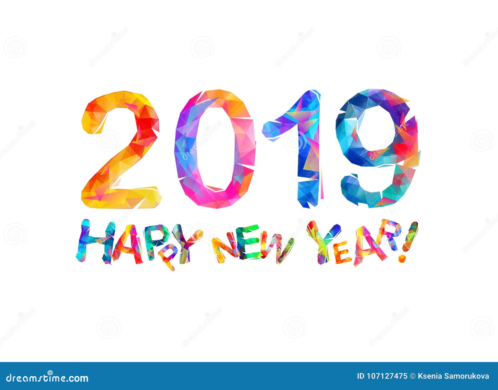 Happy New Year 2019. Congratulation Card. Stock Vector - Illustration ...
