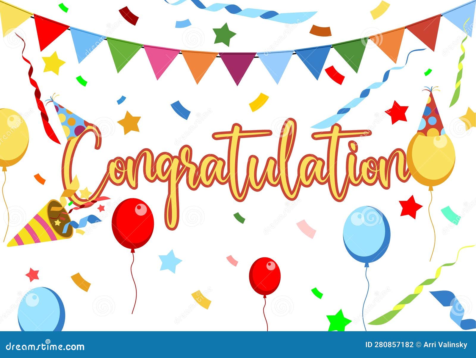 Congratulation Design with Birthday Celebration Theme Latin Font and ...