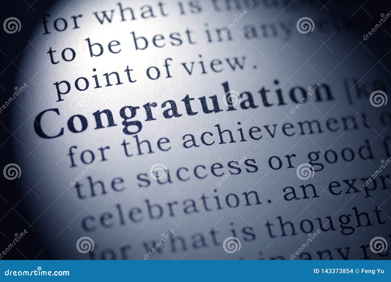 Definition of the Word Congratulation Stock Photo - Image of paper ...
