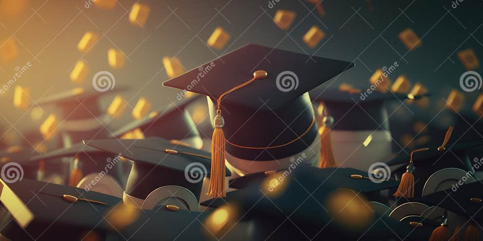 Congratulation with the Graduation Caps, Graduation Day Concept ...