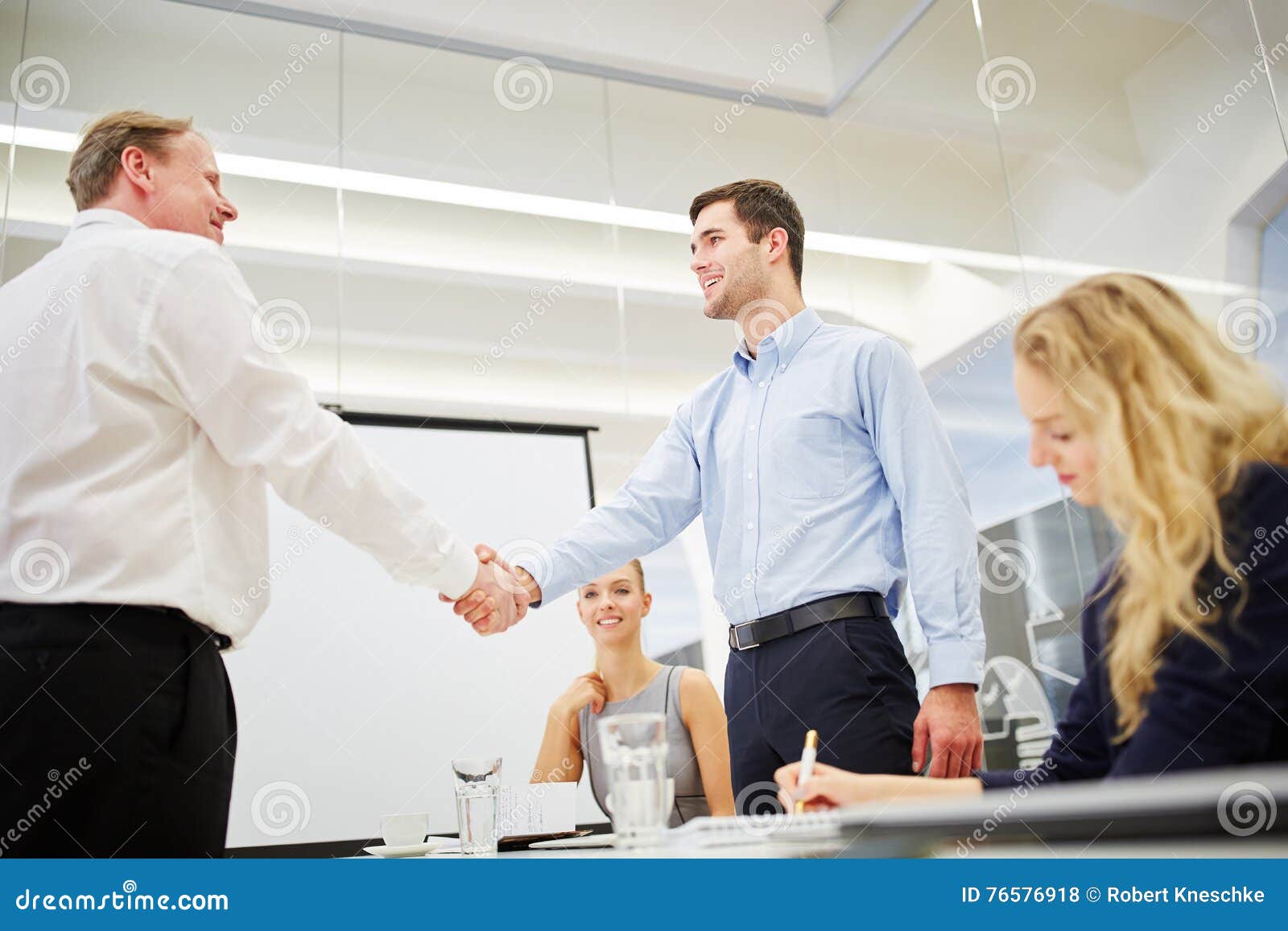 Congratulation with a Hand Shake Stock Photo - Image of meeting ...