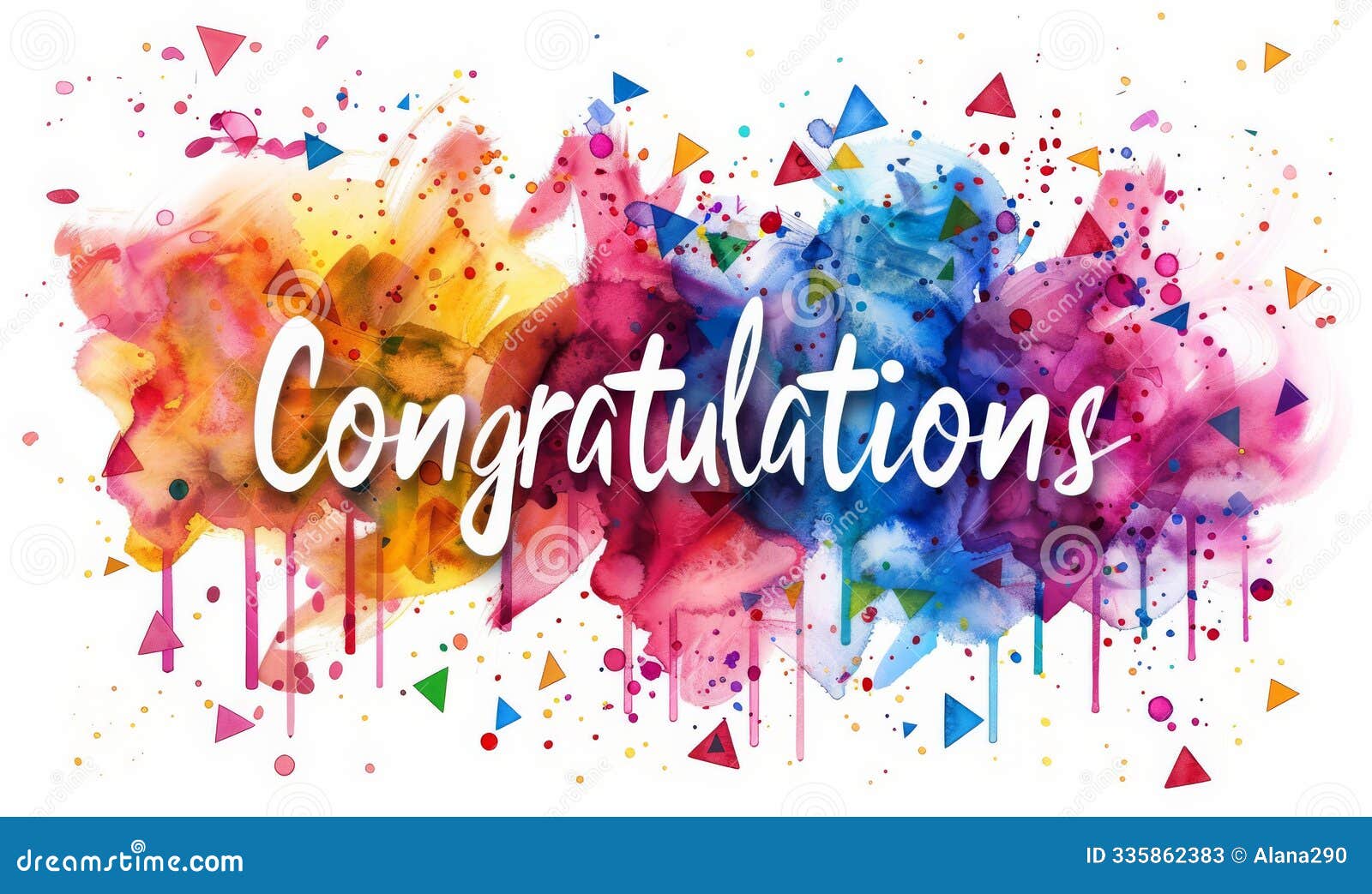 Congratulation - Modern Calligraphy Inspirational Text on Multicolored ...