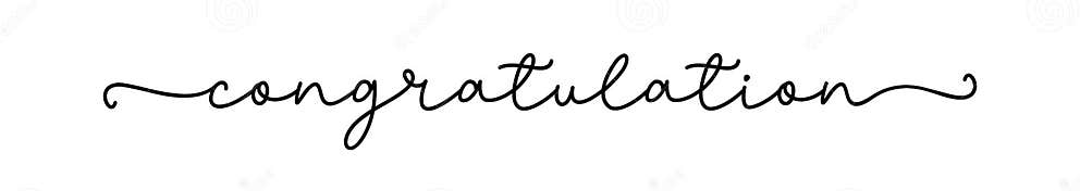 CONGRATULATION. Modern Calligraphy Quote, Line Script Word ...