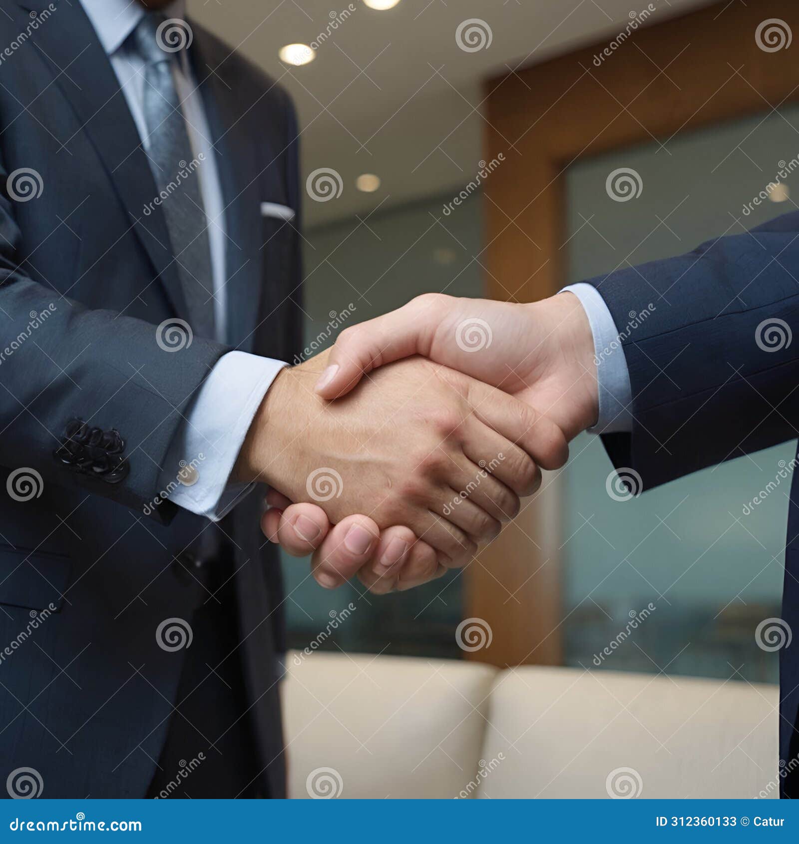 Congratulation with Shake Hand between Colleague Stock Illustration ...