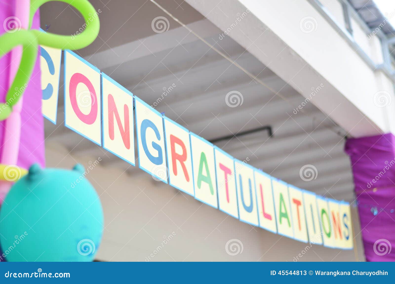 Congratulation Sign Hang Tracking Stock Image - Image of holiday, sign ...